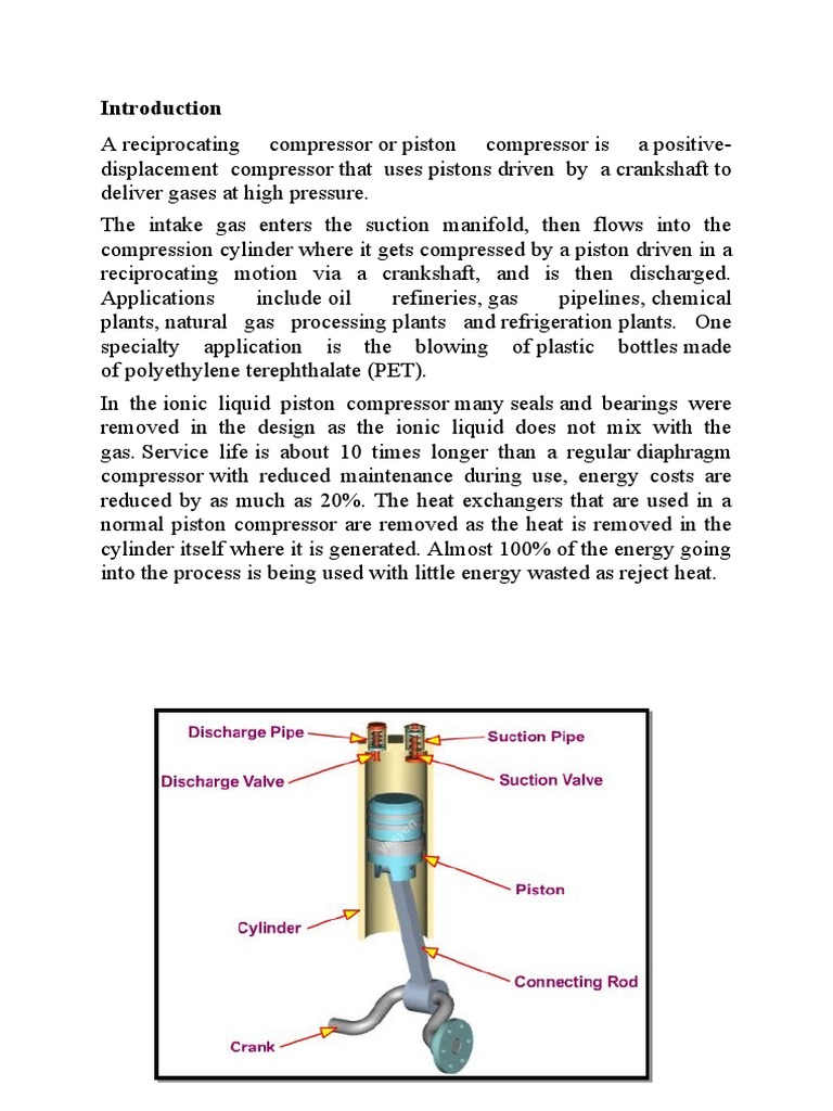Introduction Reciprocating Compressor | PDF | Piston | Engines