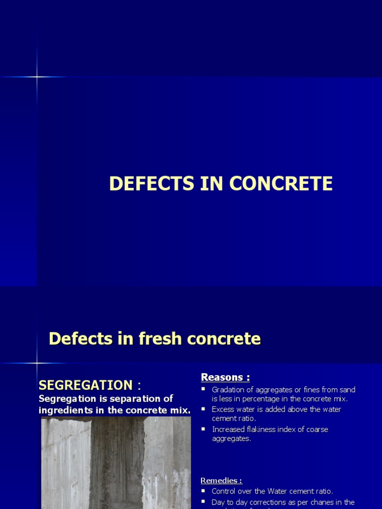 Civil Concrete Defects Quality Control Pdf Concrete Economic
