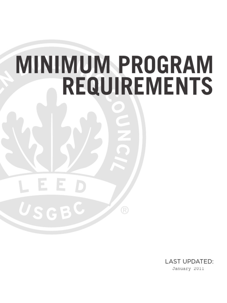 Minimum Program Requirements Last Updated Pdf Leadership In Energy