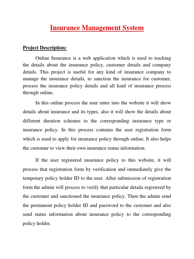 Online Insurance Management System | PDF | Life Insurance | Insurance