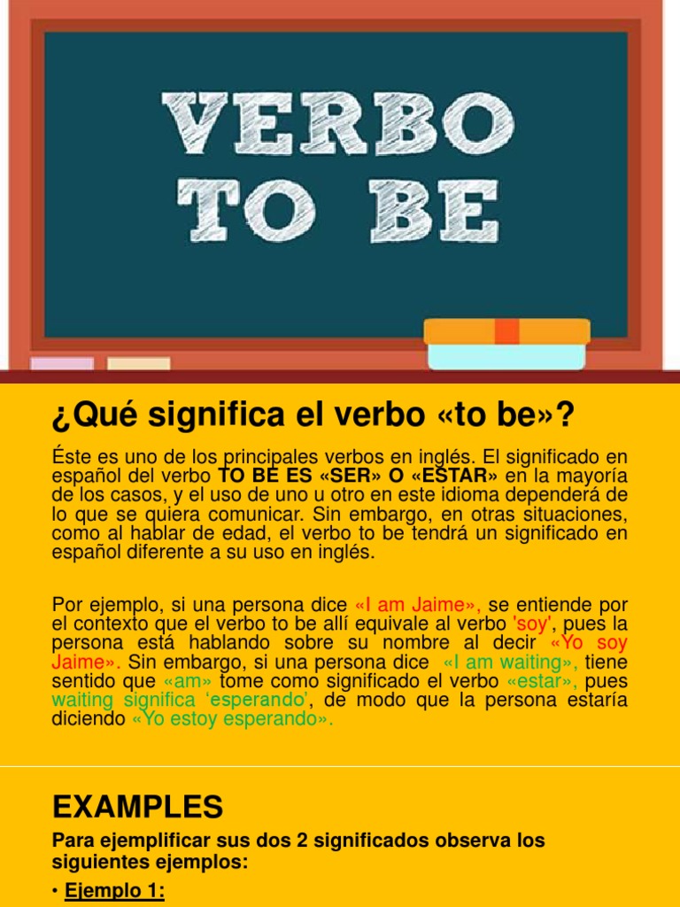 Verbo Tobe | PDF | Verbo | Gramática