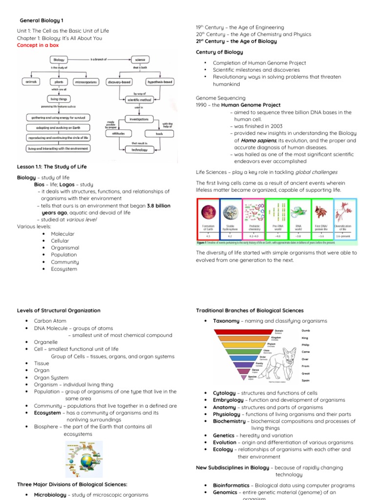 General Biology 1 NOTES PDF | PDF | Biology | Life
