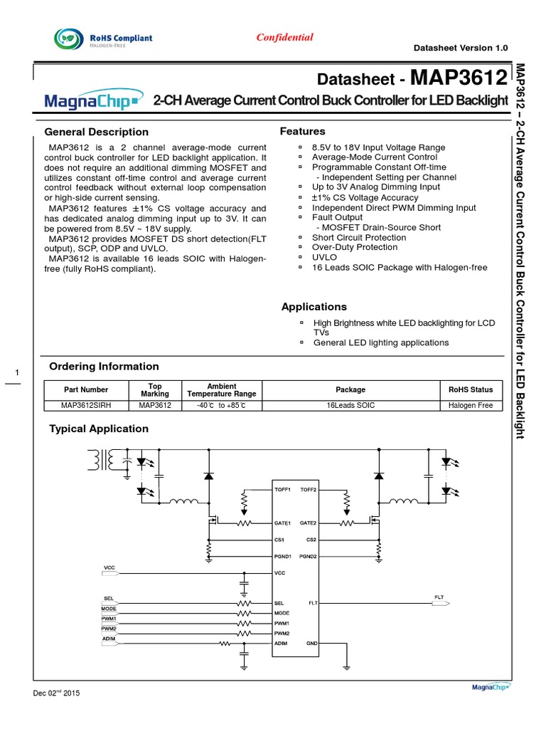 Datasheet - : 2-CH Average Current Control Buck Controller For LED Backlight | PDF | Electronic ...