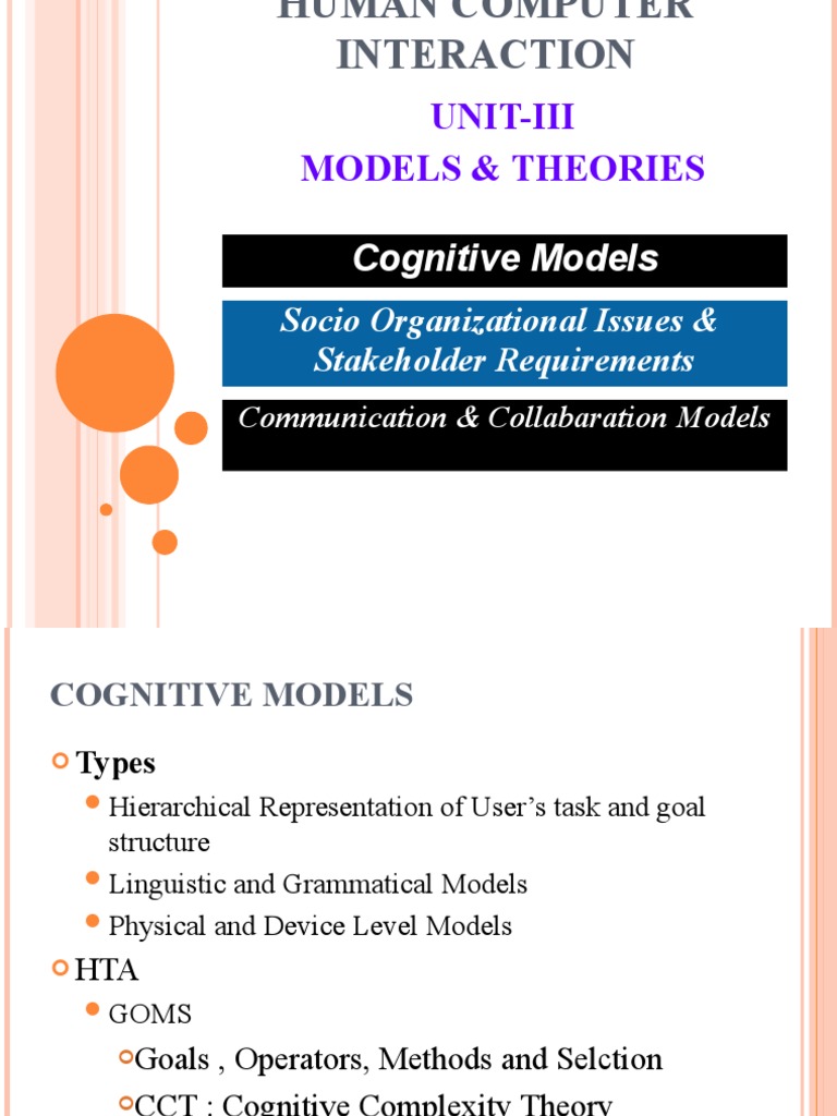Unit-Iii Models & Theories | PDF | System | Conceptual Model