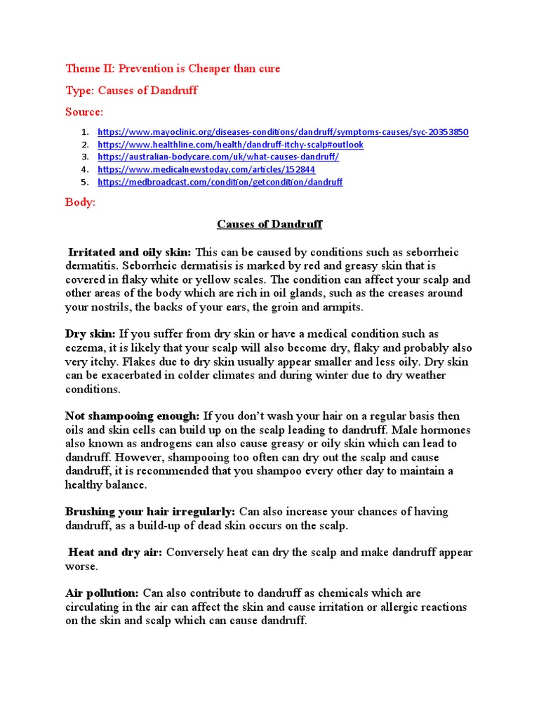 Understanding Dandruff Causes and Symptoms | PDF | Dermatitis | Skin