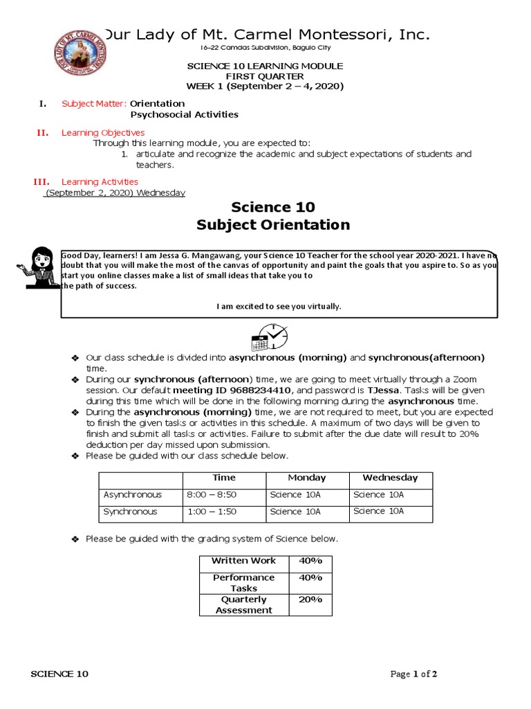 Science-10-Week-1-Richard Dominguez | PDF | Learning | Natural Environment