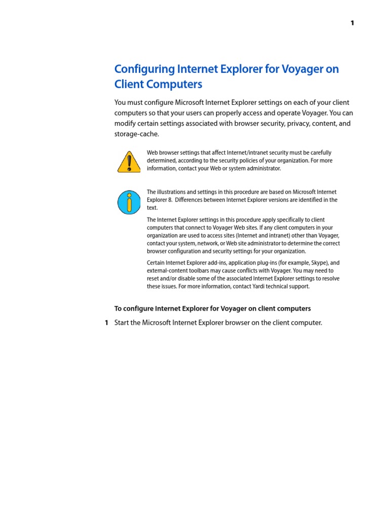Internet Explorer Configuration For Voyager | PDF | Internet Explorer ...