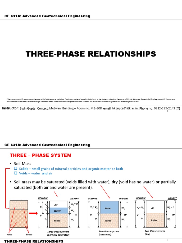 Advanced Geotechnical Engineering - CE 631A - Three Phase Relationship ...