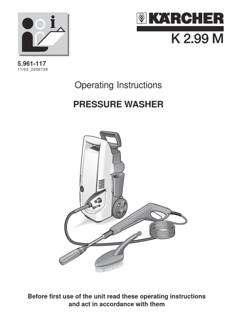 Operating Instructions: Pressure Washer | PDF | Ac Power Plugs And ...