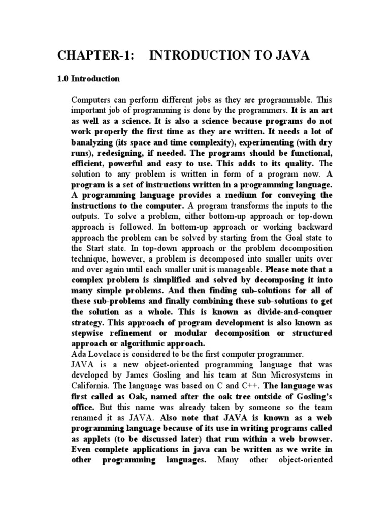 CH 1 Java | PDF | Java Virtual Machine | Java (Software Platform)