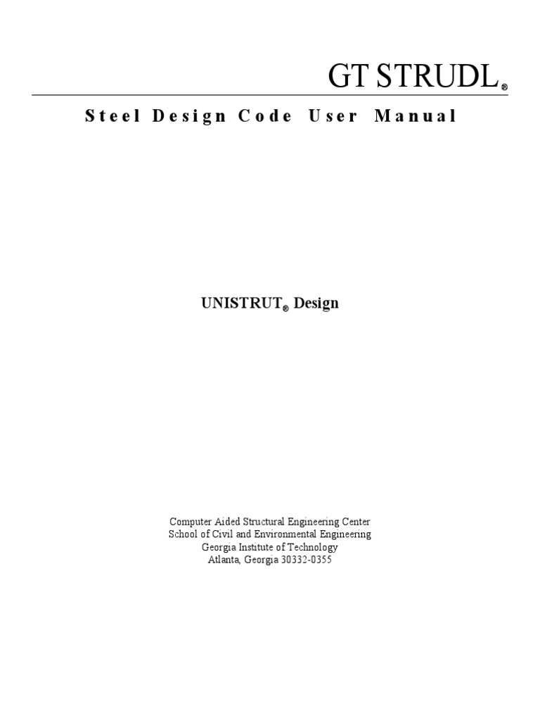 GT Strudl: Steel Design Code User Manual | PDF | Parameter (Computer ...