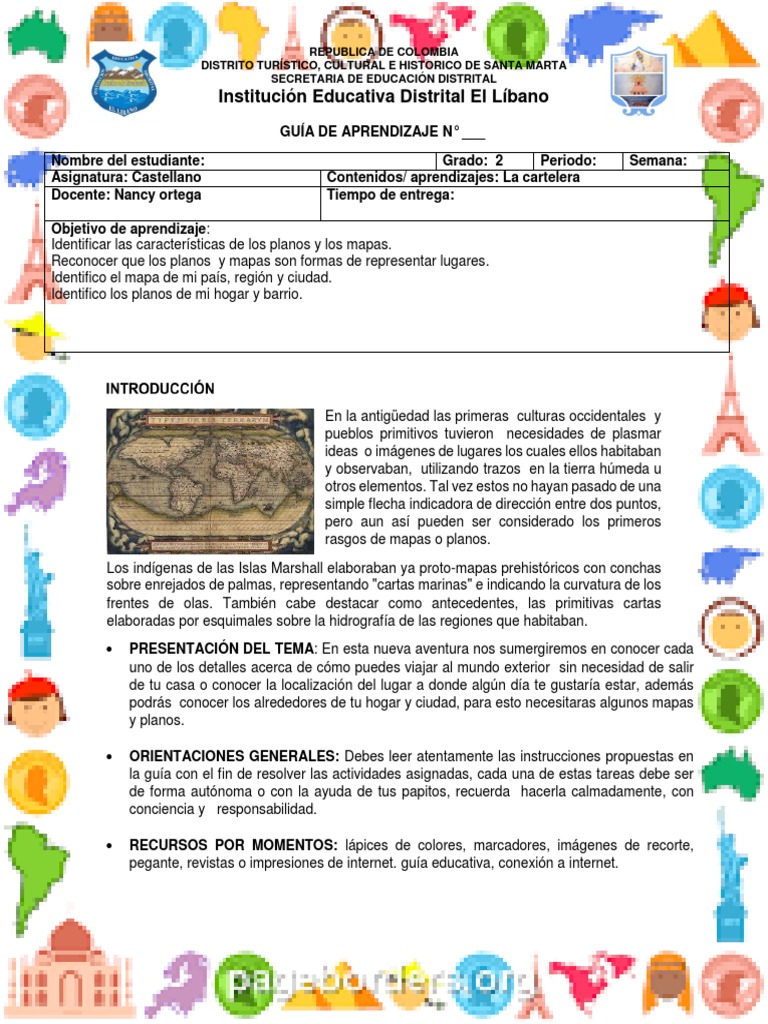 Aprendiendo sobre Mapas y Planos | PDF | Mapa | Colombia