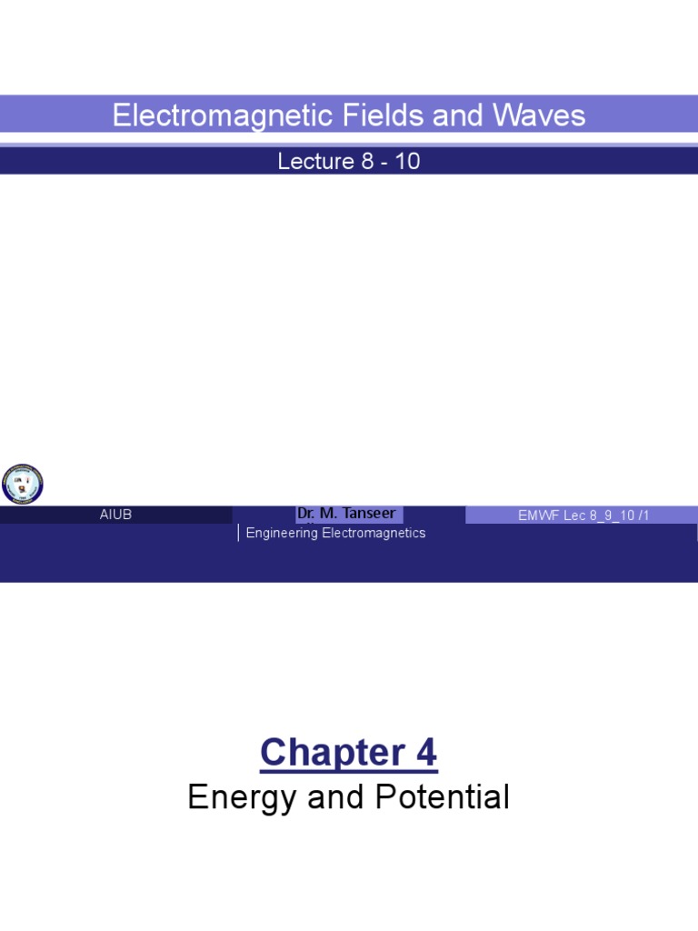 Energy and Potential in Electric Fields | PDF | Electric Field | Dipole