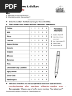 Food Preferences Worksheet for Beginners | PDF