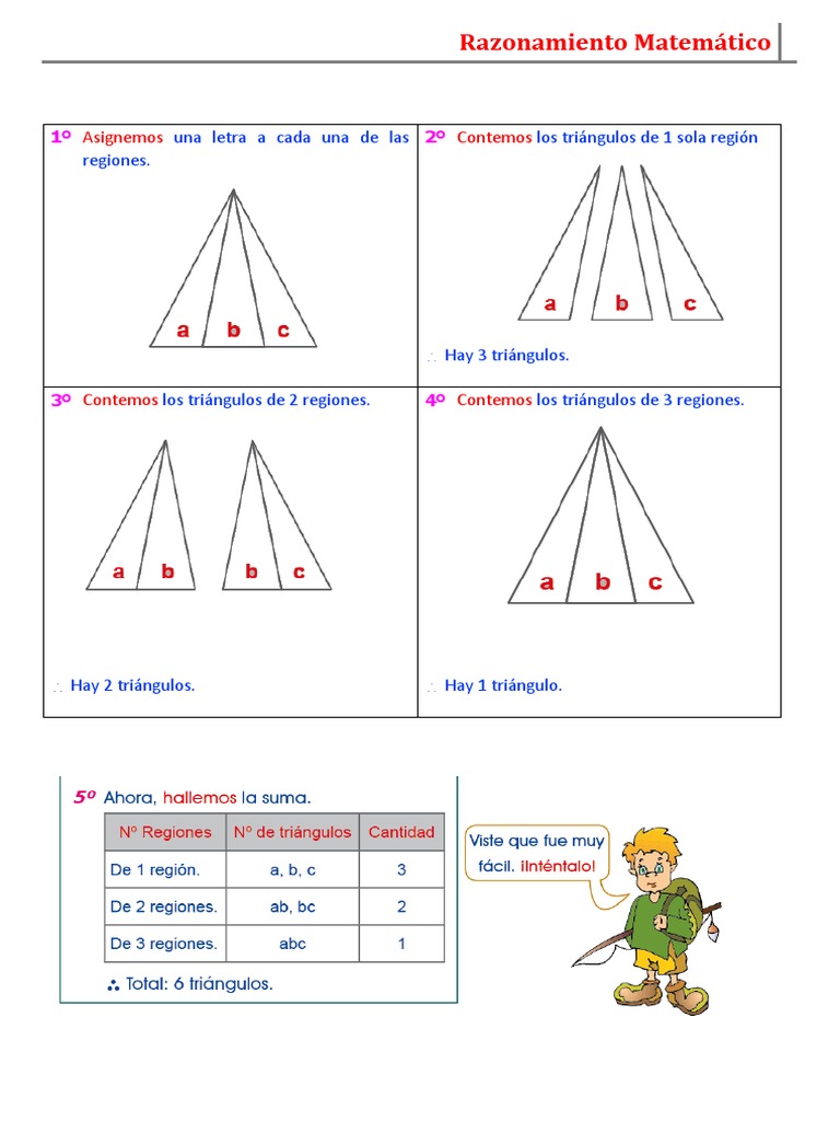 Contando figuras geométricas: un ejercicio de razonamiento matemático | PDF