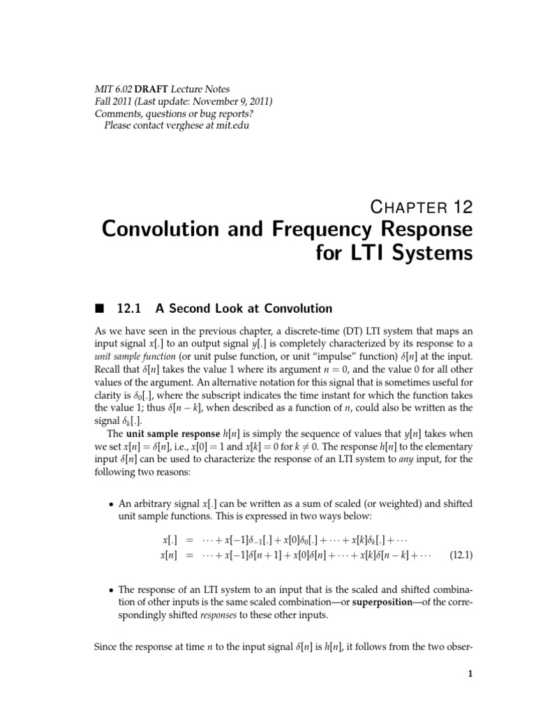 Convolution and Frequency Response For LTI Systems: Hapter | PDF | Applied Mathematics | Signal ...