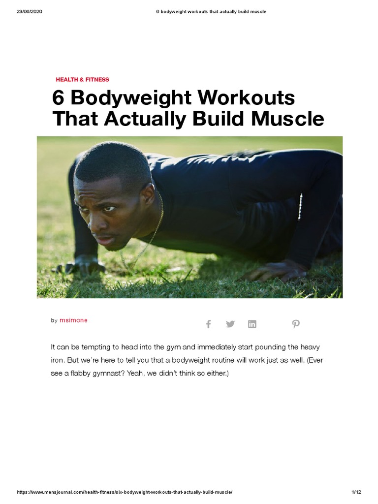 6 Bodyweight Workouts That Actually Build Muscle | PDF | Physical ...
