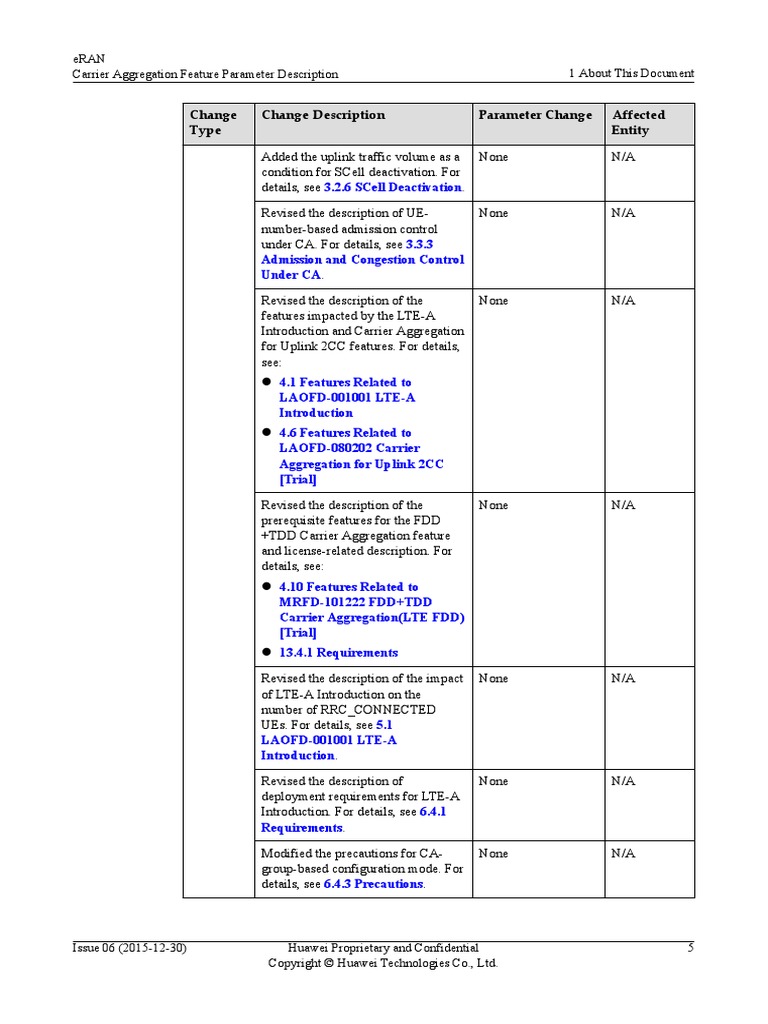 Carrier Aggregation ERAN8!1!06 13 | PDF | Lte Advanced ...