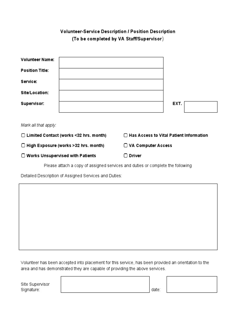 Volunteer Position Description | PDF