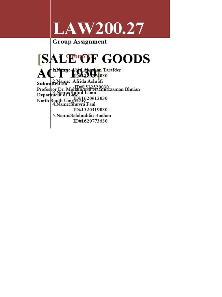 LAW200 Assignment Group C | PDF | Sales | Milk