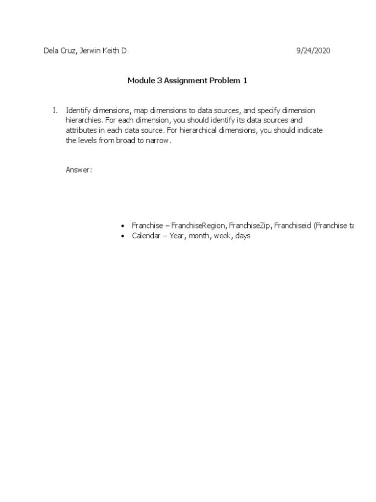 Module 3 Assignment Problem 1 | PDF