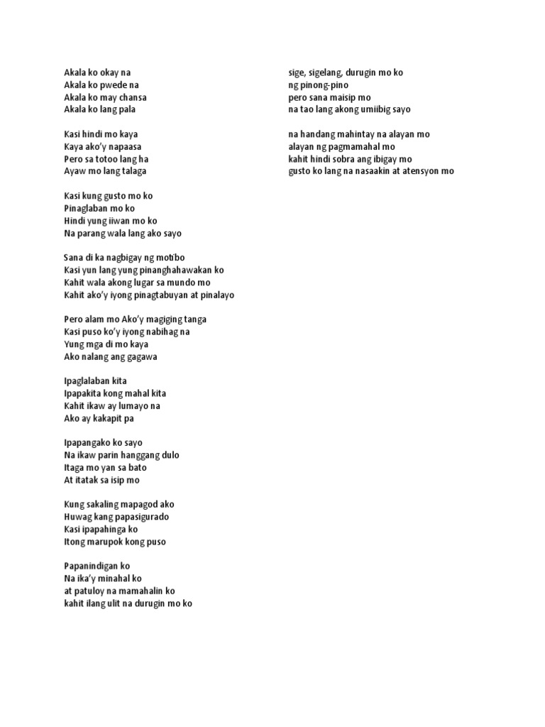 Akala Ko Okay Na | PDF