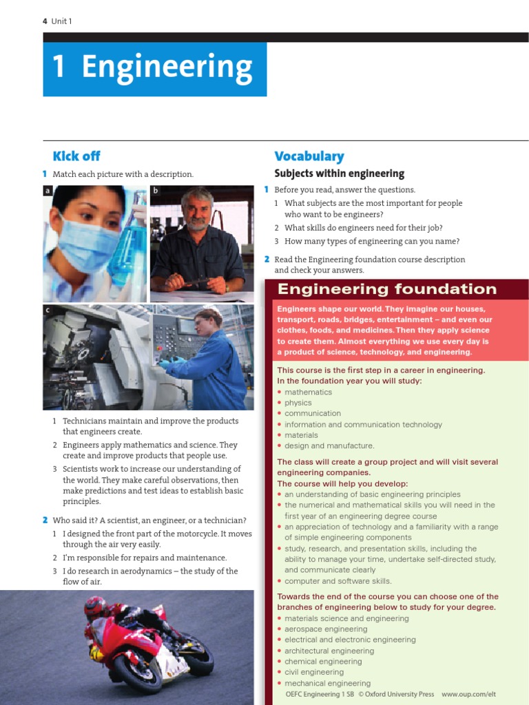 1 Engineering: Kick Off Vocabulary | Download Free PDF | Engineer ...