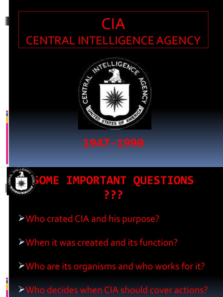 History and Functions of the CIA | PDF | Central Intelligence Agency ...