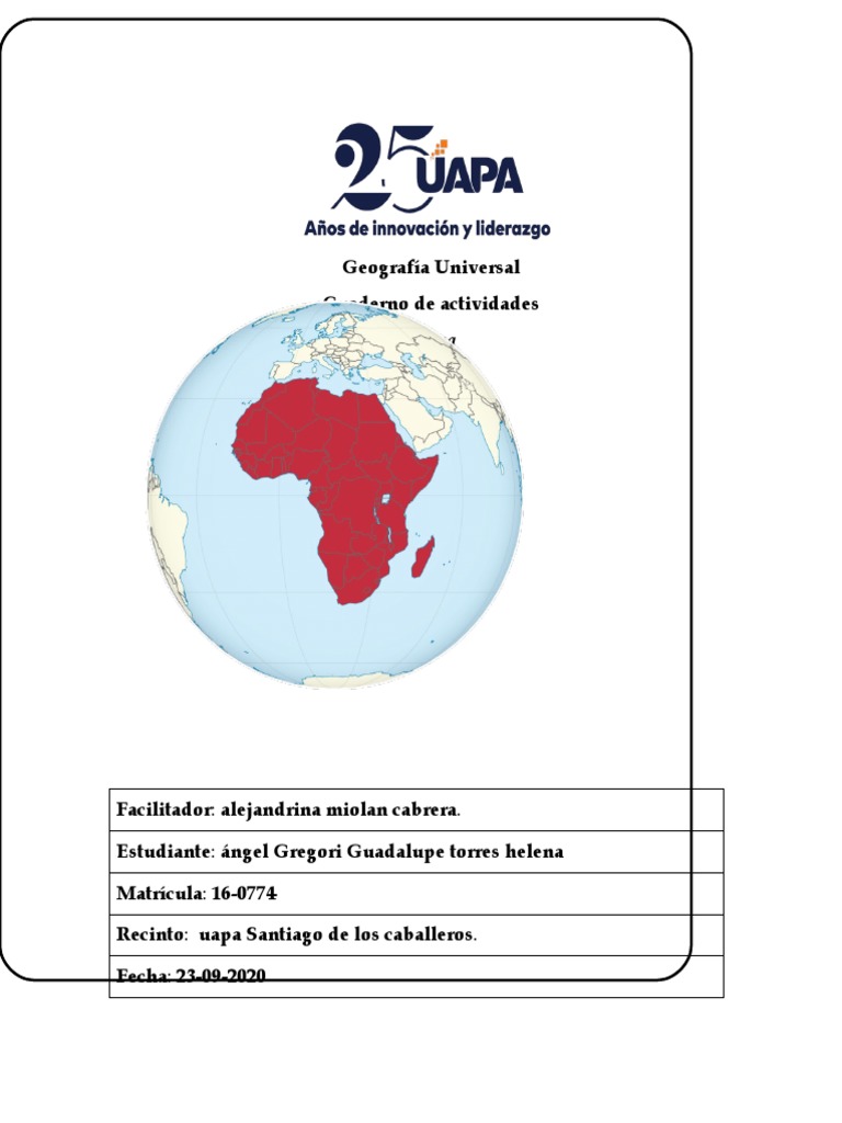 Cuaderno de Trabajo de África (África - Unidad 3) | PDF | África ...