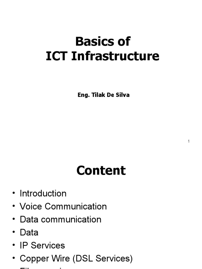 Basics of ICT Infrastructure: Eng. Tilak de Silva | PDF | Public ...