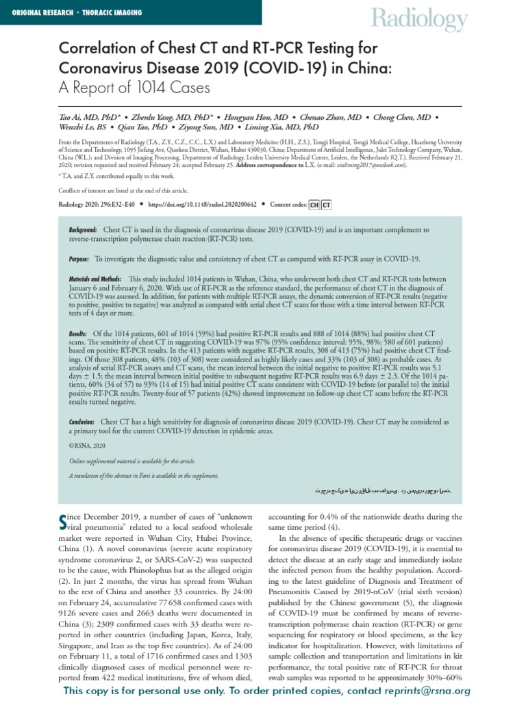 Radiol 2020200642 | PDF | Medicine | Health Sciences