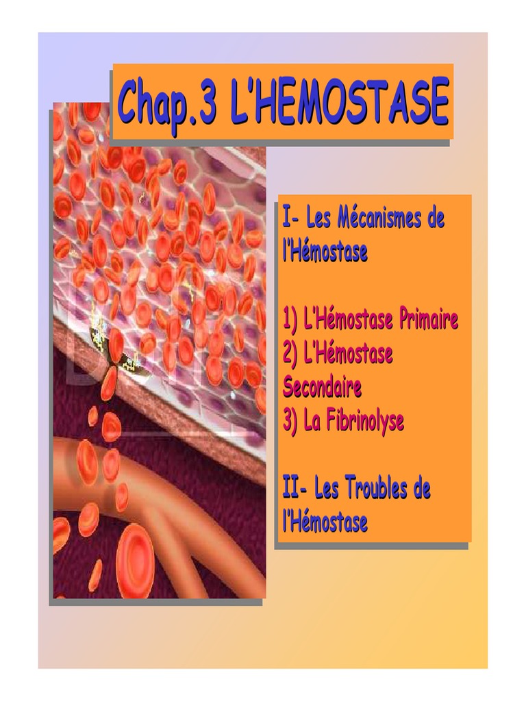 Mécanismes et Troubles de l'Hémostase | PDF | Coagulation | Hémostasie