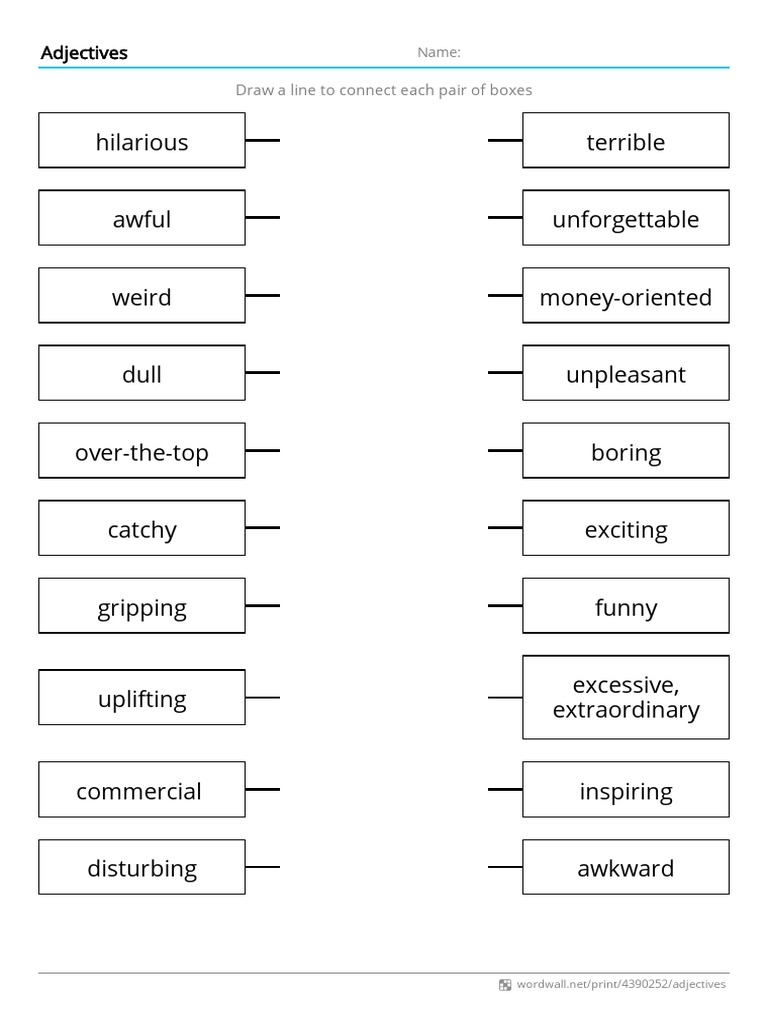 Hilarious Terrible: Adjectives | PDF