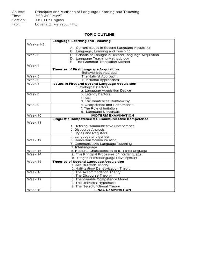 Principles in Language Acquisition | PDF | Language Acquisition ...
