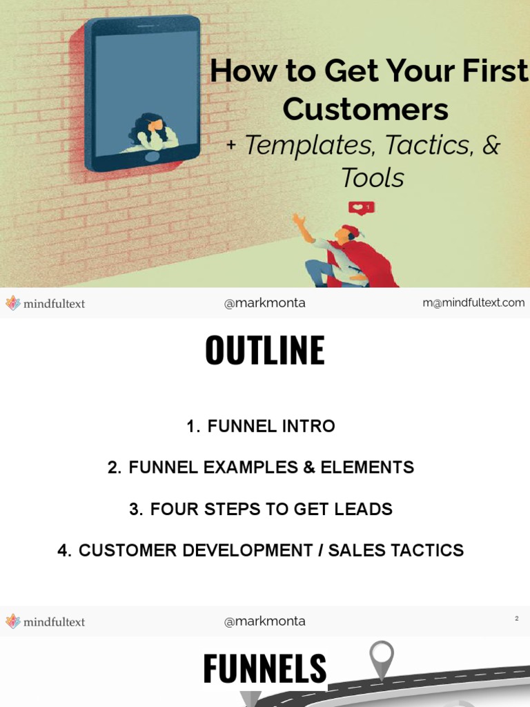 How To Get Your First Customers + Templates & Tools by Mark Montalban ...