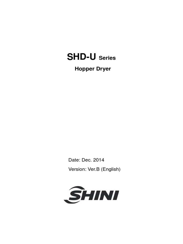 SHD U Hopper Dryer Ver.B | PDF | Pipe (Fluid Conveyance) | Clothes Dryer