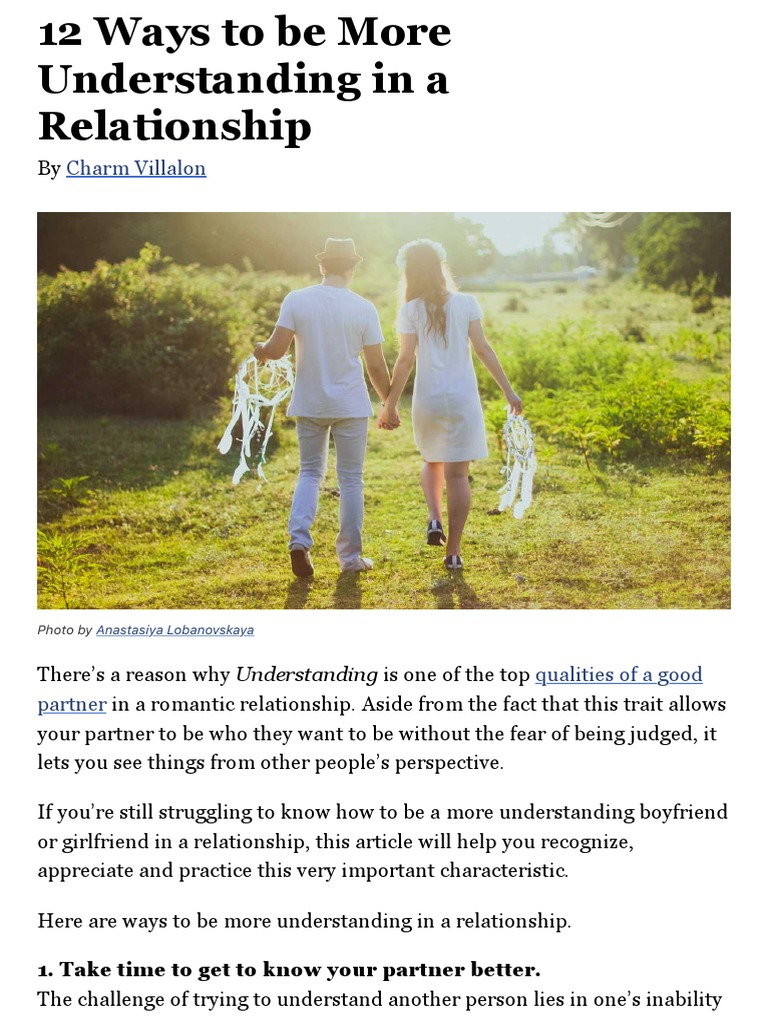 12 Ways To Be More Understanding in A Relationship - Inspiring Tips ...