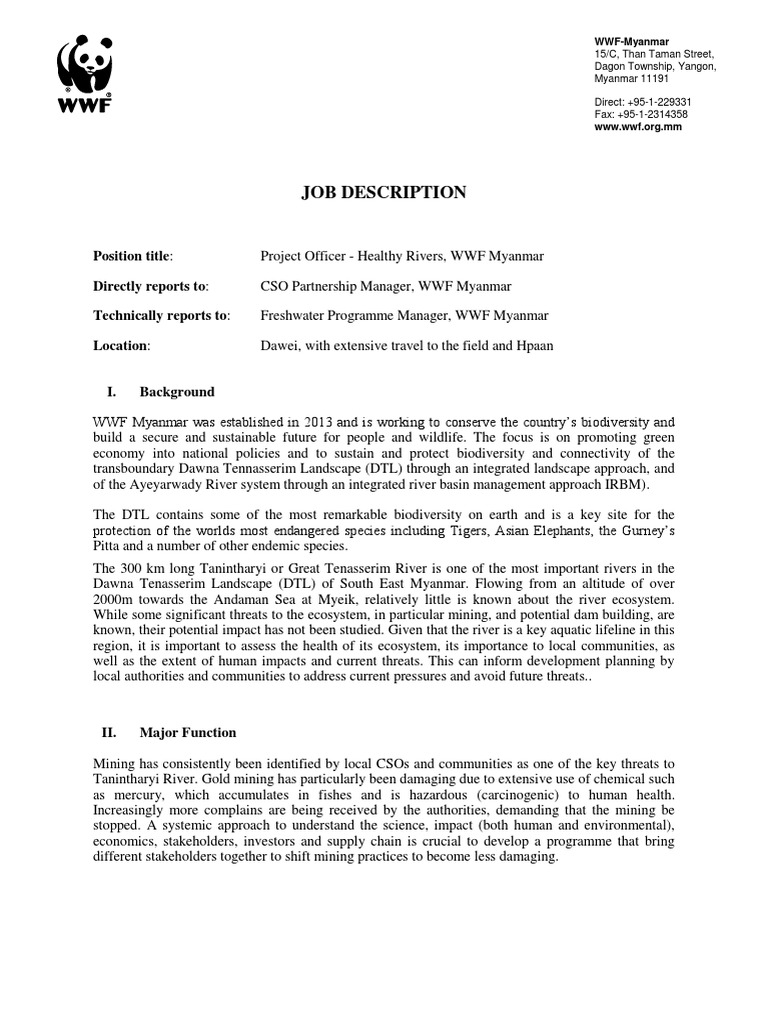 Job Description: Position Title: Directly Reports To: Technically ...