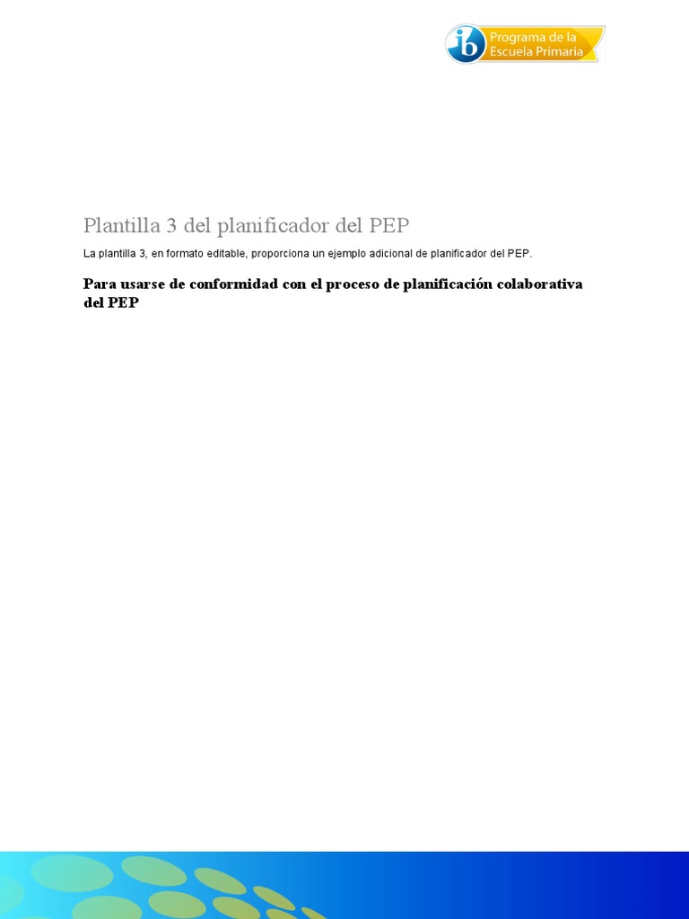 Unit of Inquiry Planner Primary Template Three S | PDF | Aprendizaje ...