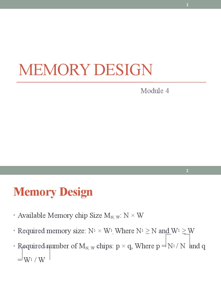 9-Memory Design (Module4) - 18-Dec-2019Material - I - 18-Dec-2019 ...