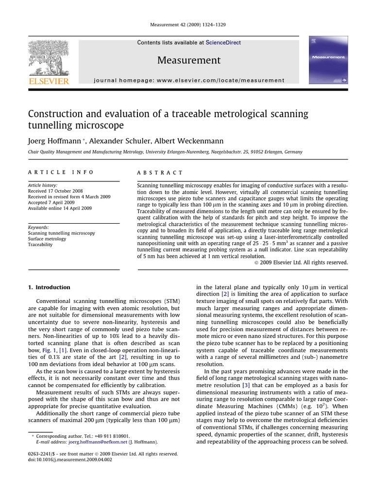 Construction and Evaluation of A Traceable Metrological Scanning | PDF ...