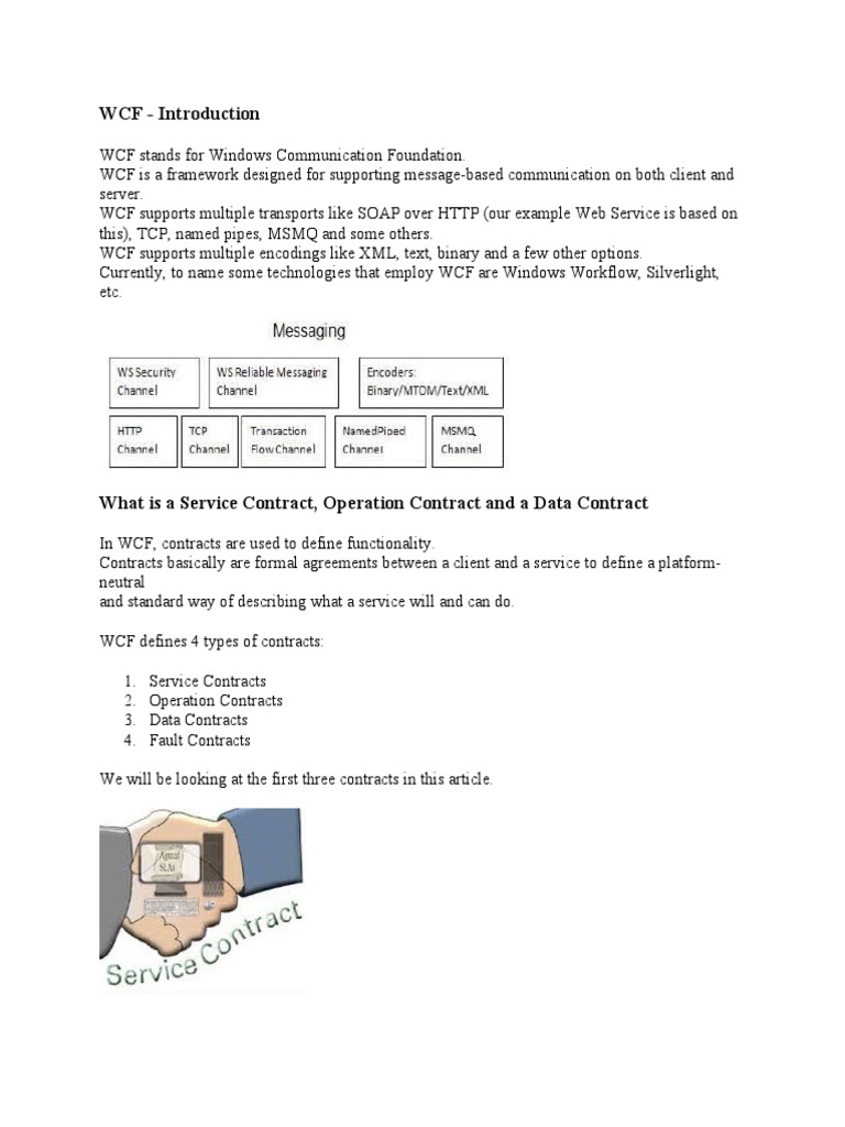 WCF Framework Overview and Contracts | PDF | Windows Communication ...