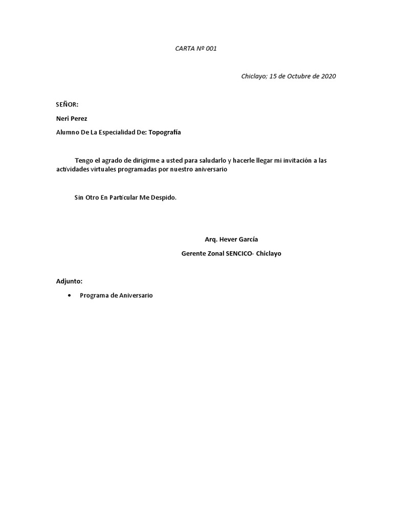 Carta Combinada Numerada | PDF