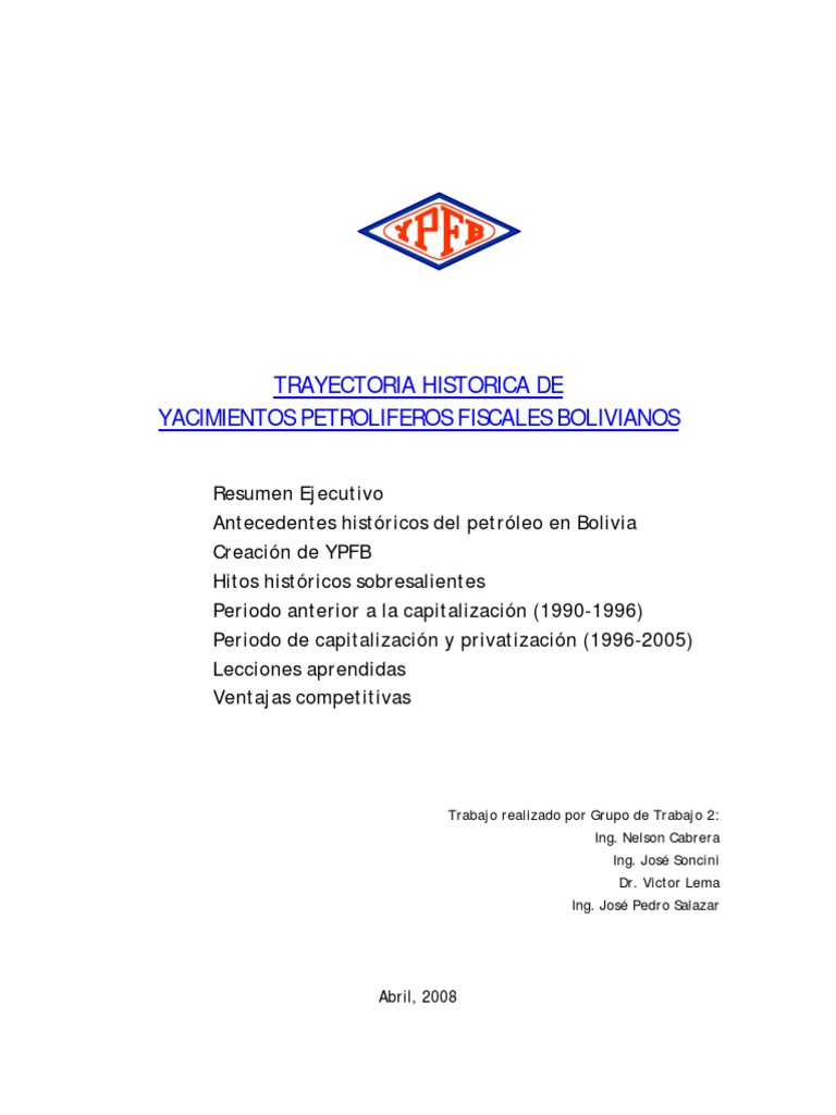 Historia y Creación de YPFB | PDF | Bolivia | Petróleo