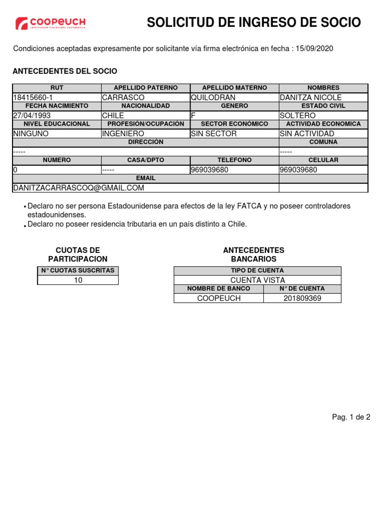 Solicitud Ingreso Socio PDF | PDF | Economias | Business