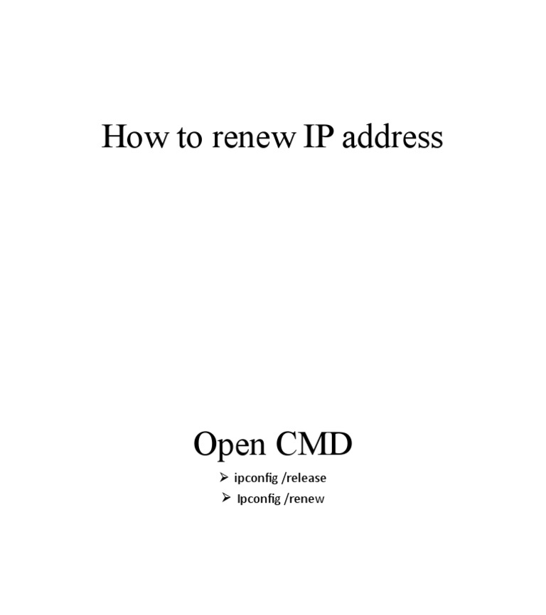 Release and Renew IP in Windows CMD | PDF