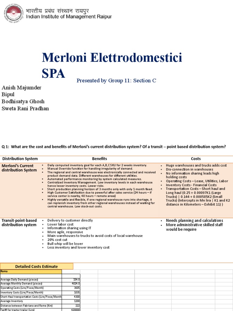 Merloni Elettrodomestici Distribution Analysis | PDF | Warehouse ...