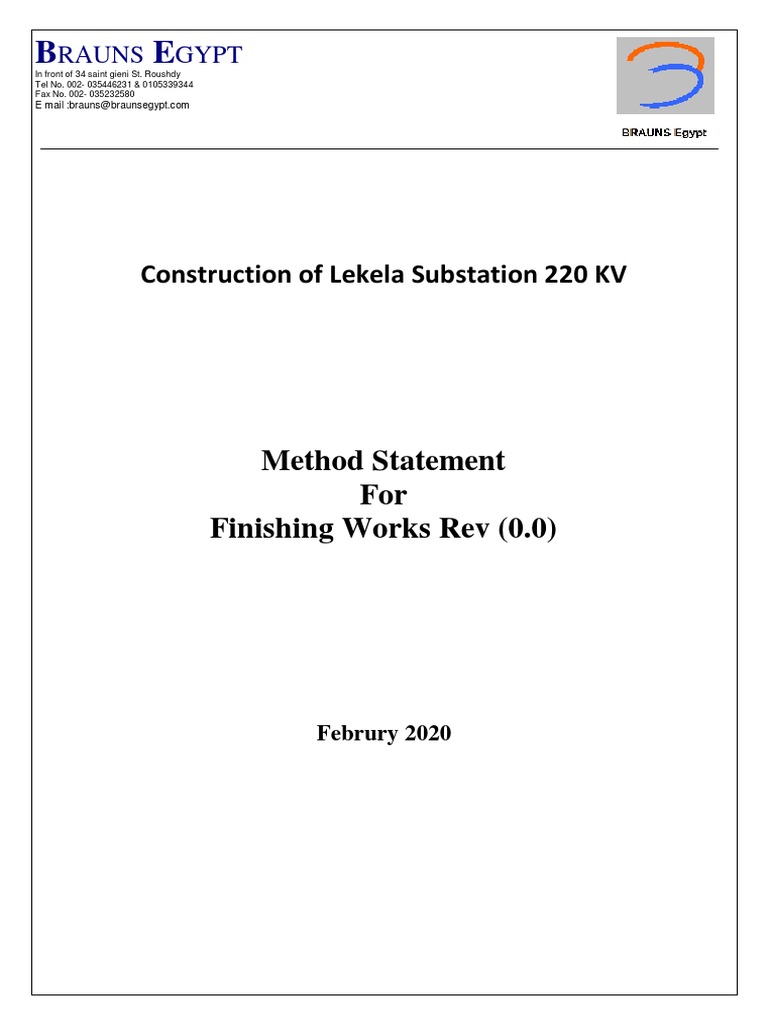 Method Statement For Finishing Works | PDF | Tile | Masonry