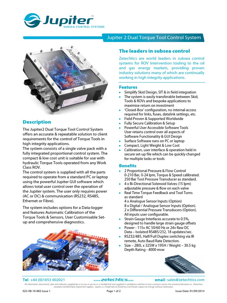 The Leaders in Subsea Control: Jupiter 2 Dual Torque Tool Control ...