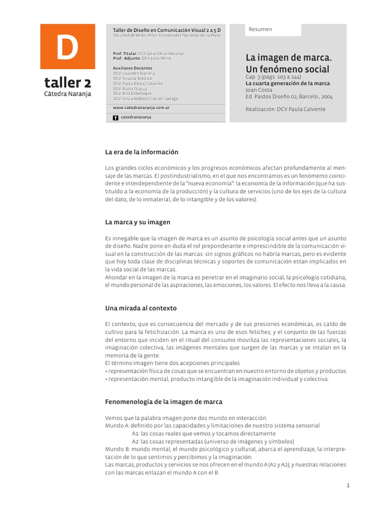 La Imagen de Marca-Costa | PDF | Marca | Percepción
